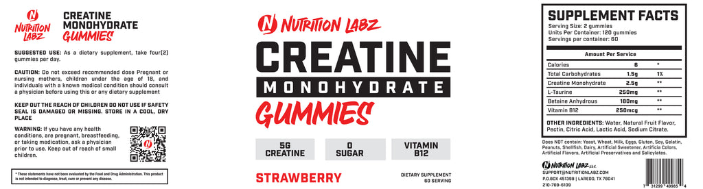 Creatine Monohydrate Gummies – Nutrition Labz